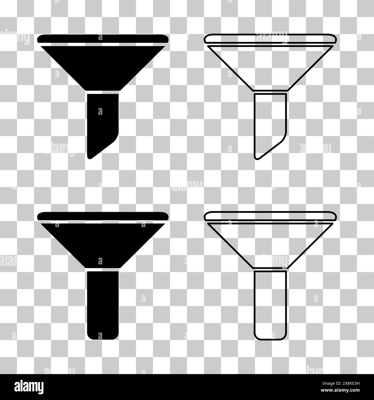Set of filter button web shape icon, filtering symbol, funnel sign ...