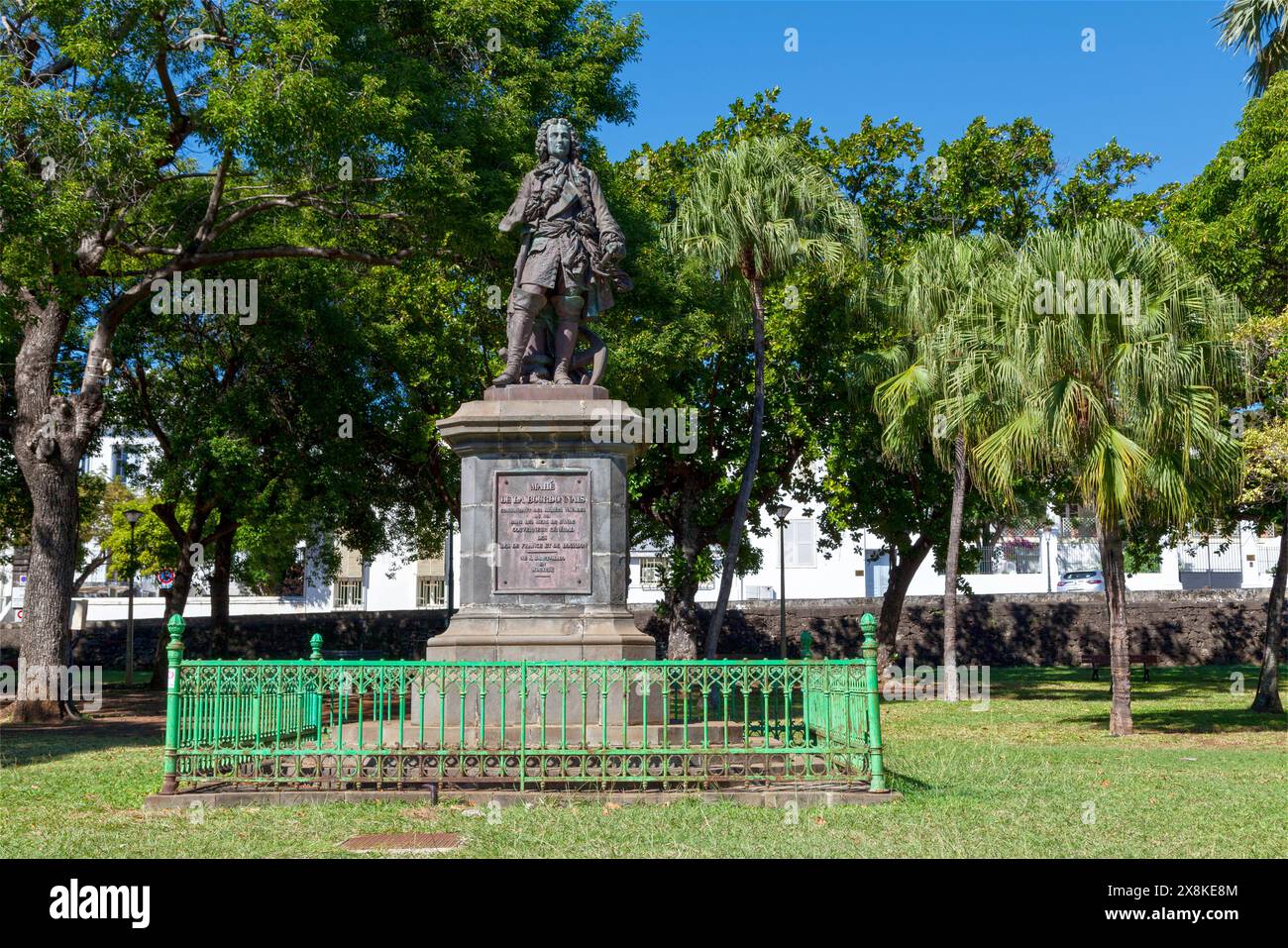 Bronze statue of Mahé de La Bourdonnais at the Square La Bourdonnais in ...