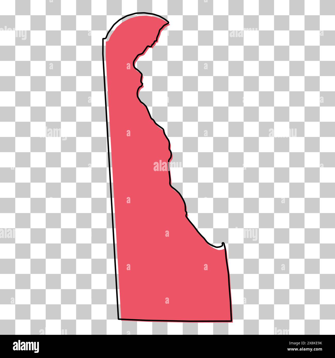 Delaware map shape, united states of america. Flat concept icon symbol ...