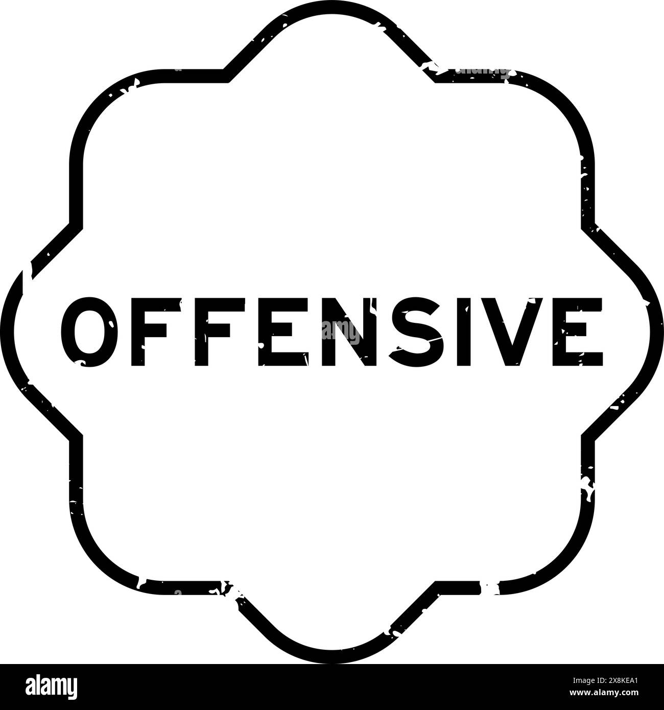 Grunge black offensive word rubber seal stamp on white background Stock ...
