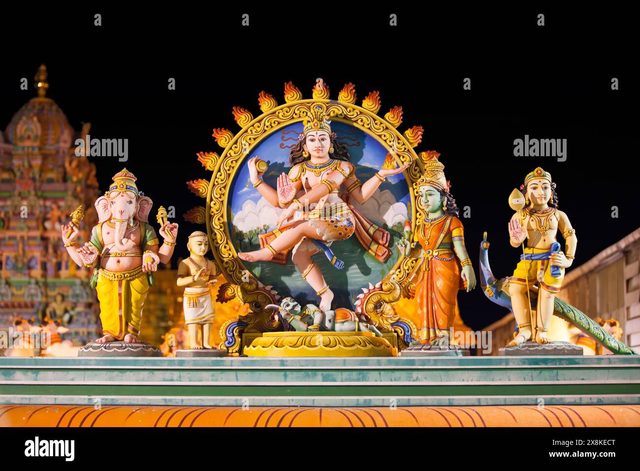 The sculpture at the entrance of the "Shri Maha Kali" temple in Saint ...