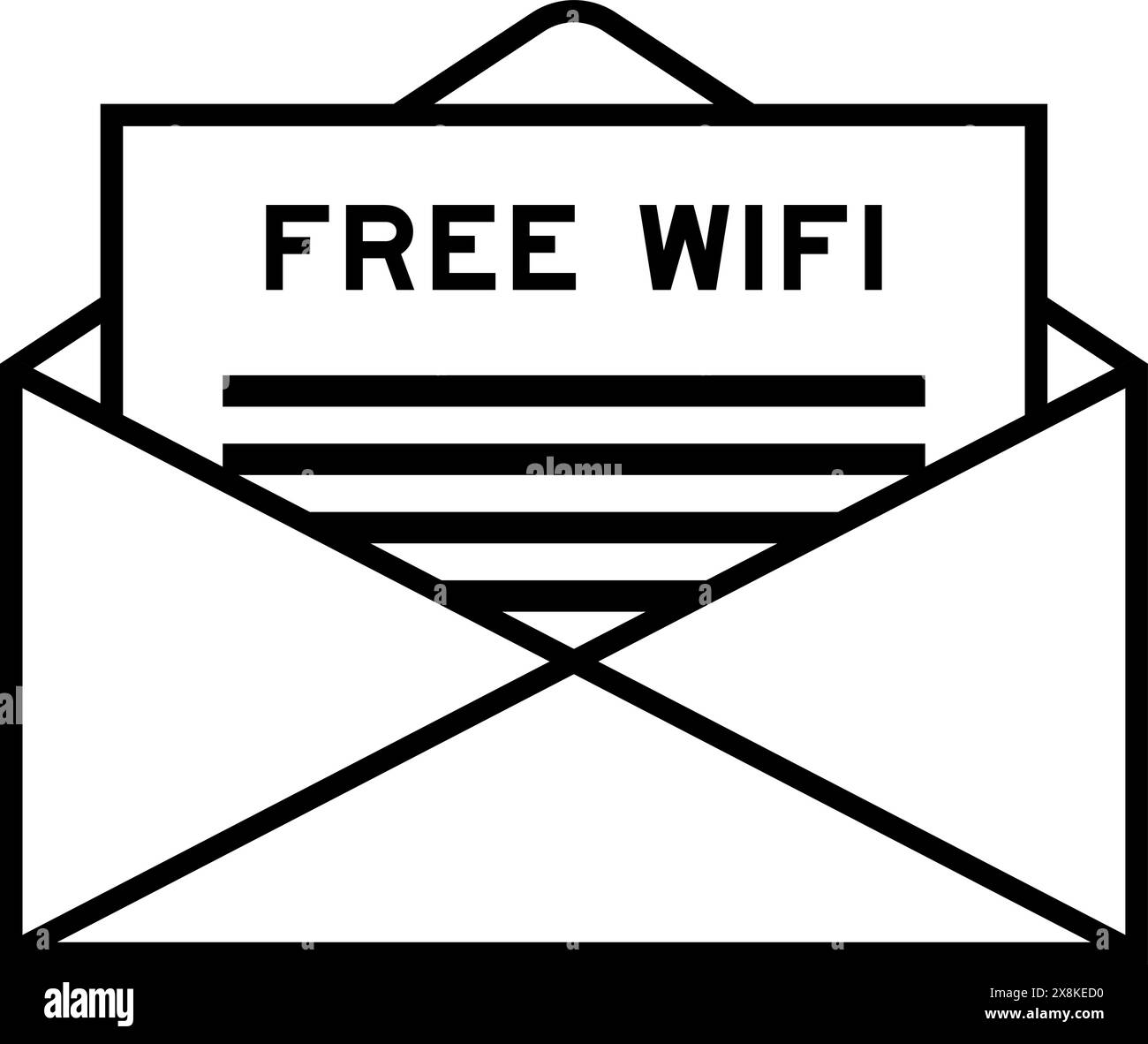 Envelope and letter sign with word free wifi as the headline Stock ...
