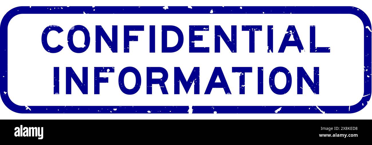 Grunge blue confidential information word square rubber seal stamp on white background Stock ...
