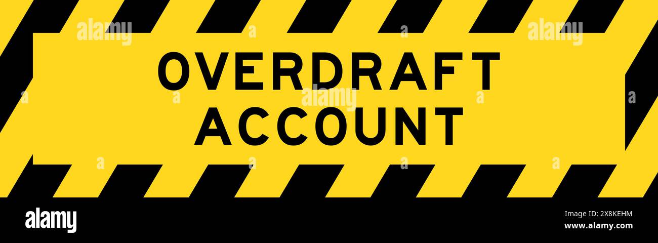 Yellow and black color with line striped label banner with word ...