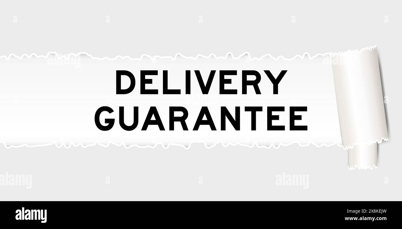 Ripped gray paper background that have word delivery guarantee under ...