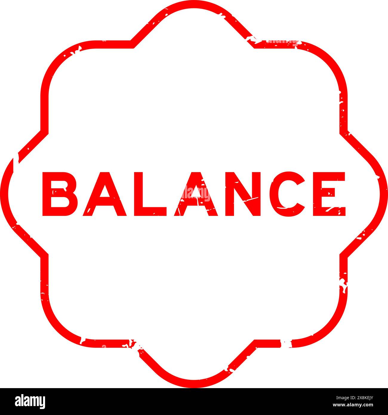 Grunge red balance word rubber seal stamp on white background Stock ...