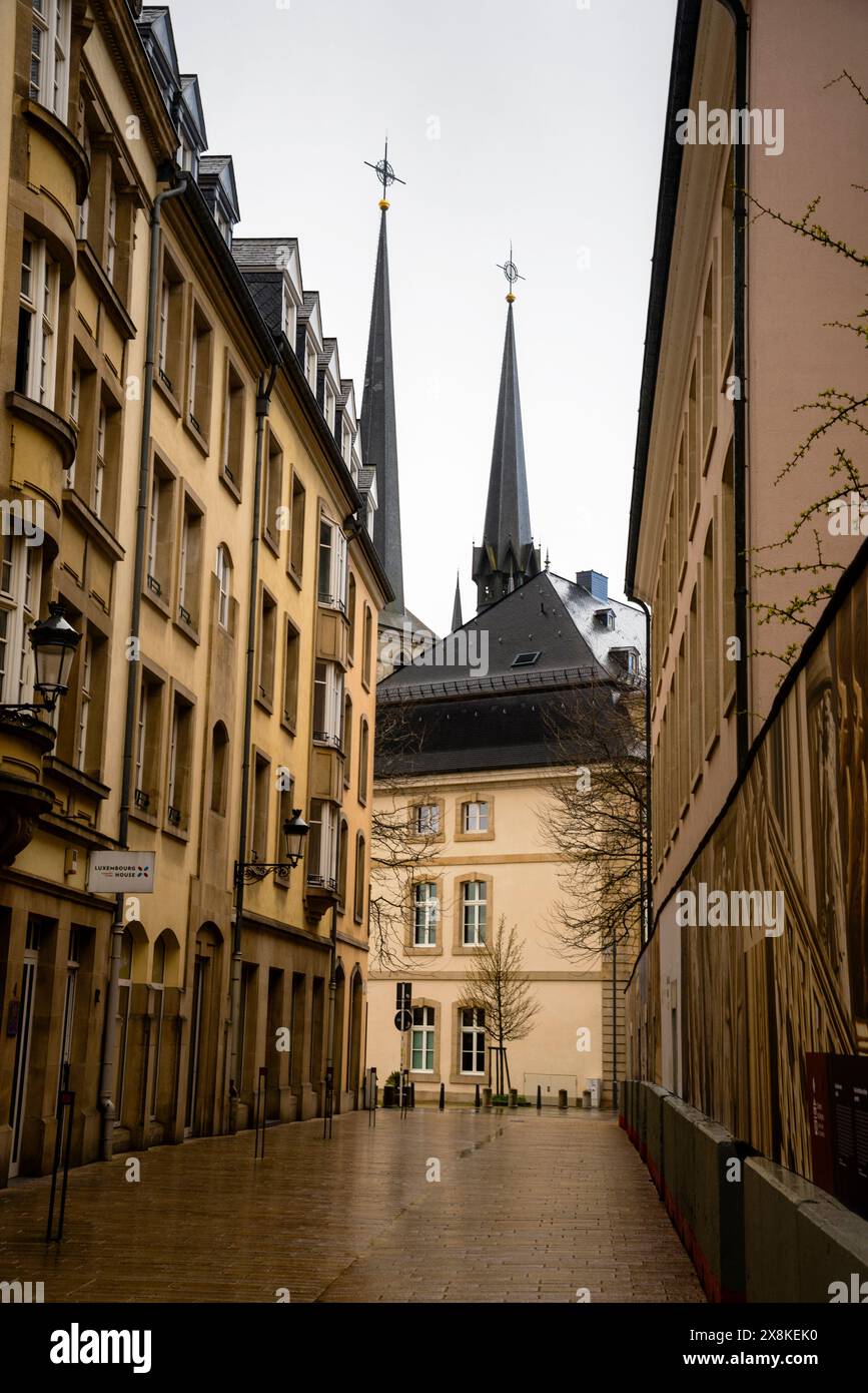 Notre-Dame Cathedral spires in Luxembourg Stock Photo - Alamy