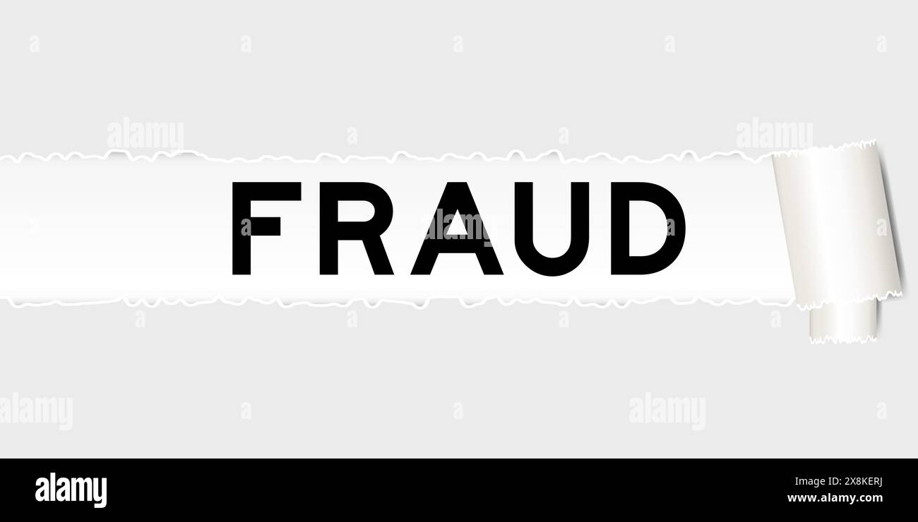 Ripped gray paper background that have word fraud under torn part Stock ...
