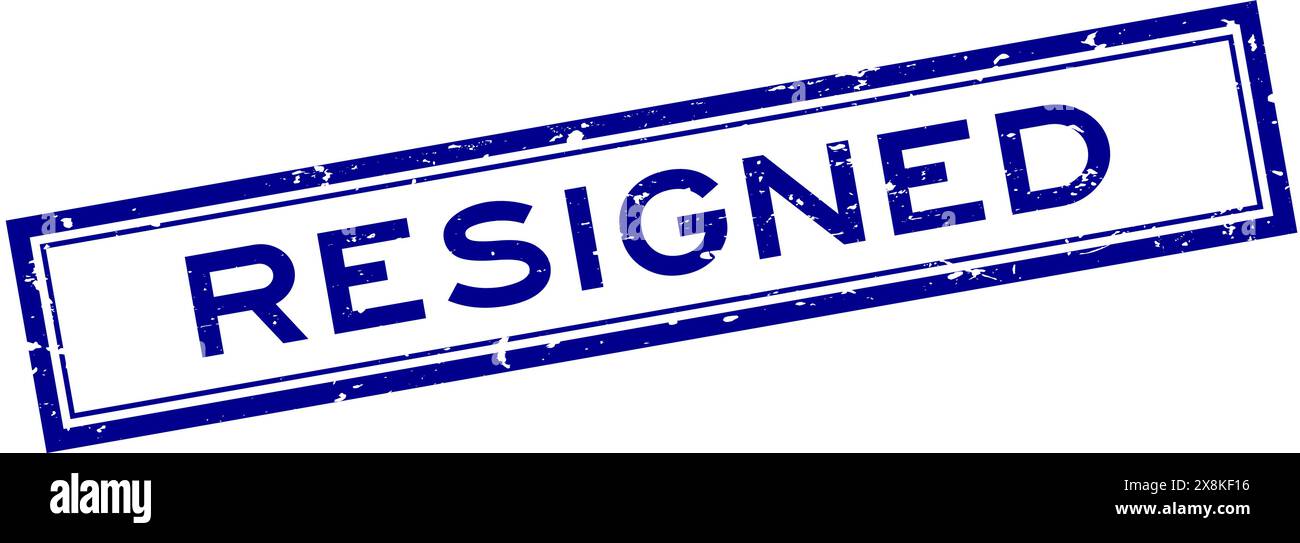 Grunge blue resigned word square rubber seal stamp on white background Stock Vector Image & Art ...