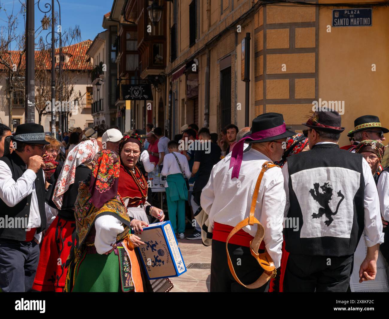 Leon, Spain - 13 April, 2024: Spanish men and women dressed in ...