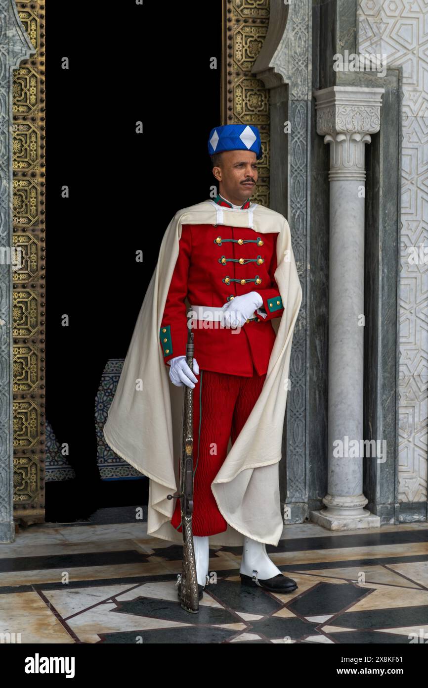 Rabat, Morocco - 30 March, 2024: close-up view of an honor guard at the ...