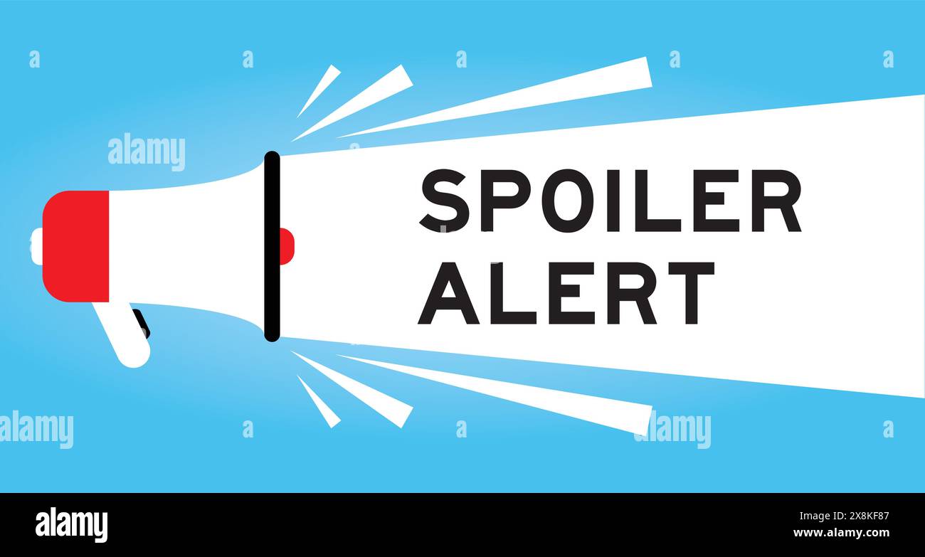 Color megaphone icon with word spoiler alert in white banner on blue ...