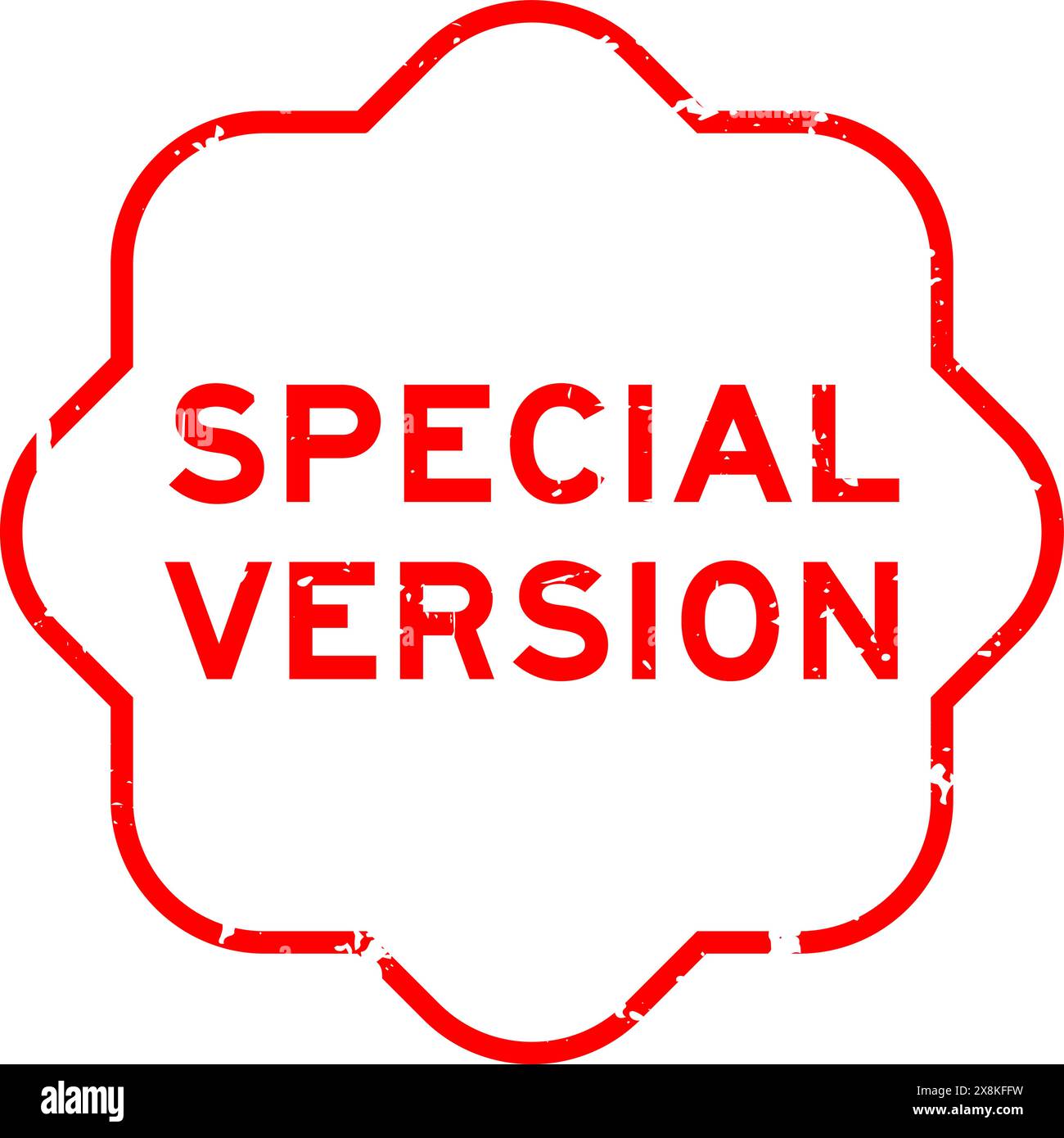 Grunge red special version word rubber seal stamp on white background ...