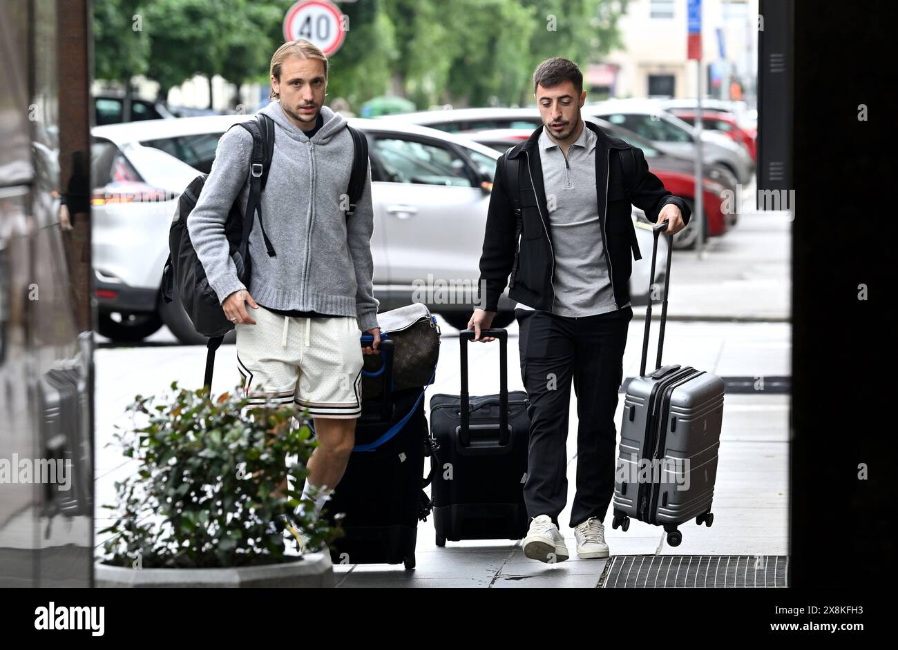 Zagreb, Croatia. 26th May, 2024. Croatia's players Lovro Majer and ...
