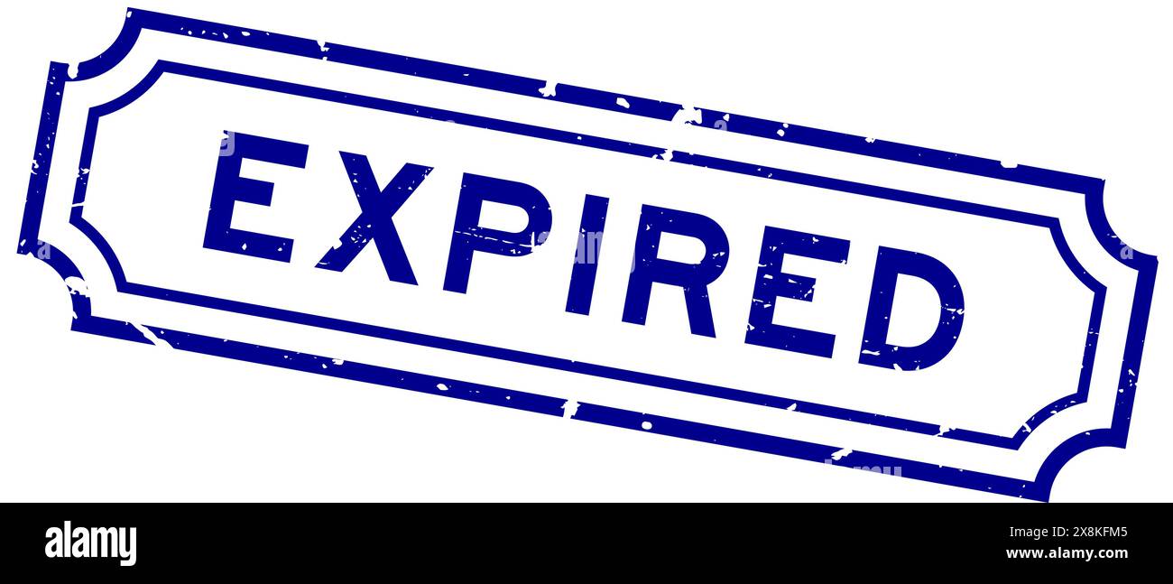Grunge blue expired word rubber seal stamp on white background Stock ...