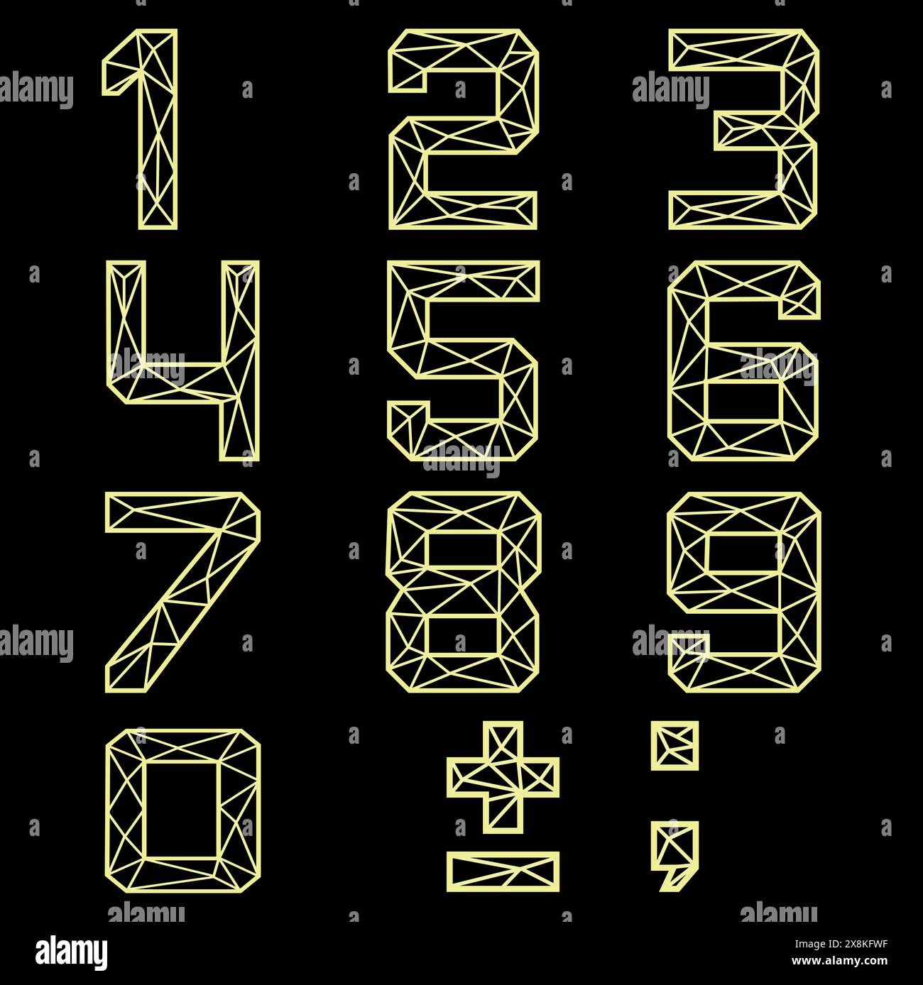 Gold numbers on a white background. Graphic modern design Stock Vector ...