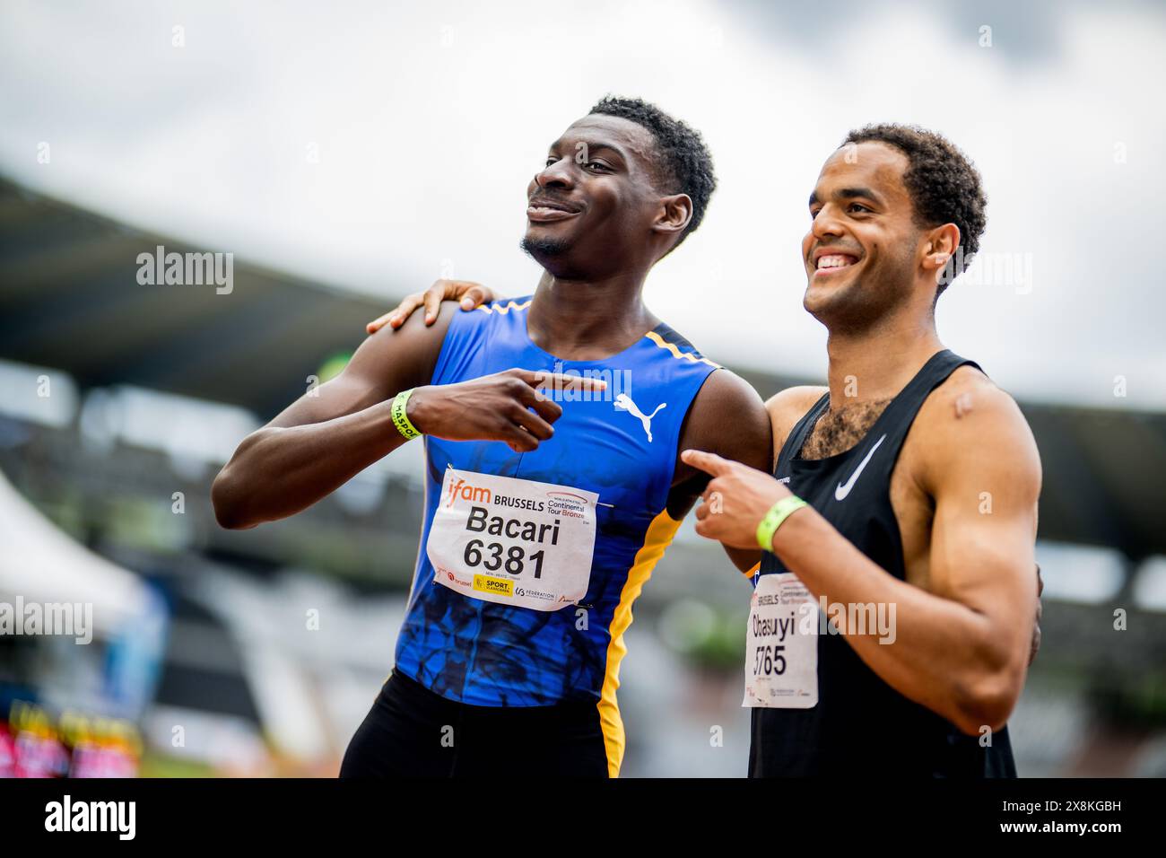 Brussels, Belgium. 26th May, 2024. Belgian athlete Elie Bacari and ...