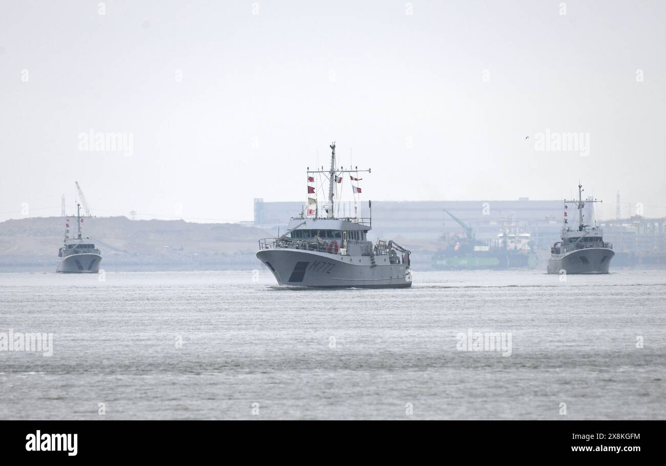 The entire fleet of three ships of the French Navy’s Antarès class of ...