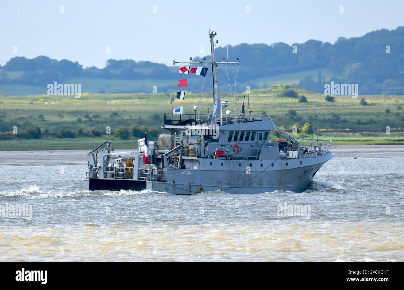 The entire fleet of three ships of the French Navy’s Antarès class of ...