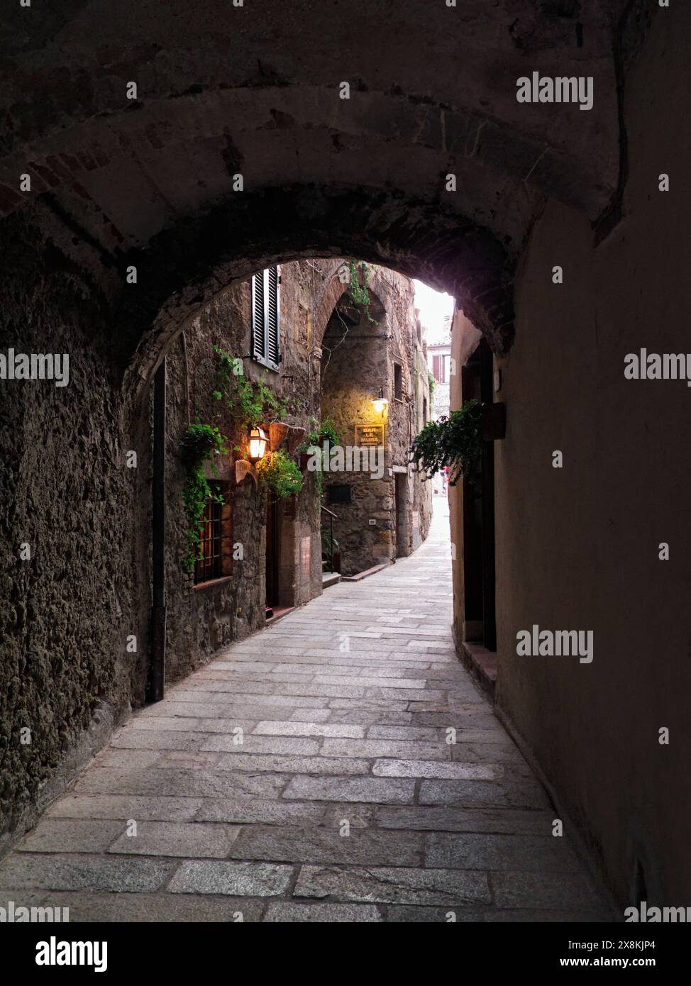 italy, tuscany, Capalbio (Grosseto), a street in the old part of the ...
