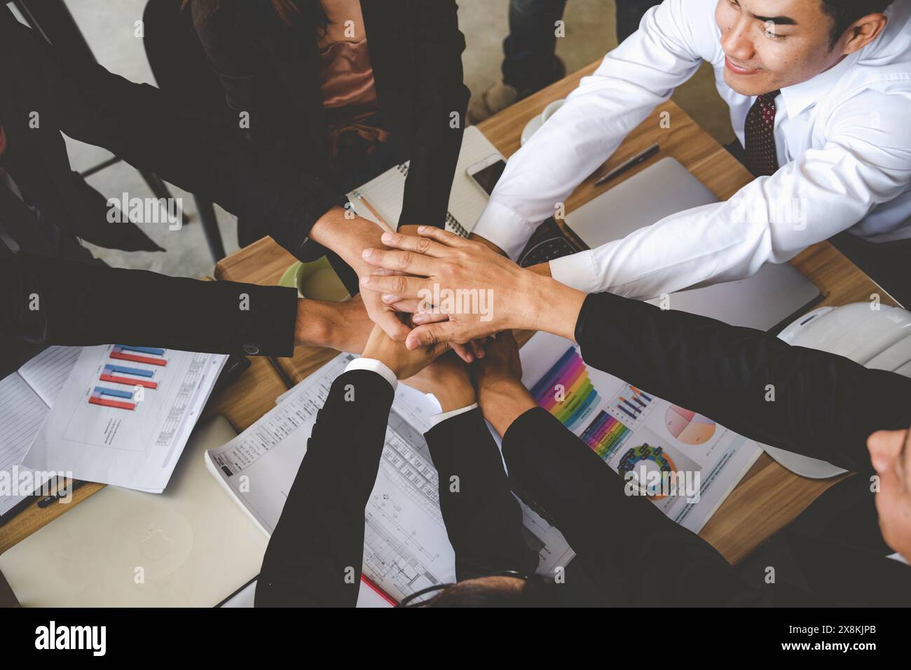 Group diversity partner business meeting trust in businessman and tam ...