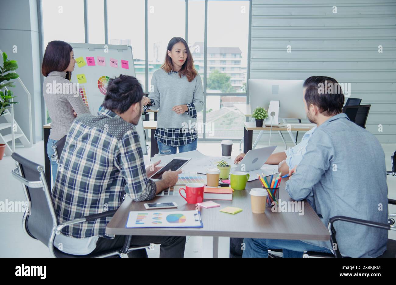 Asian Teamwork Collaboration Team Meeting Communication concept with ...