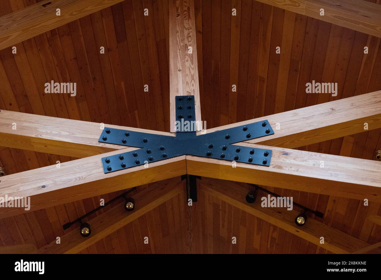 Wooden beams in a church ceiling Stock Photo - Alamy