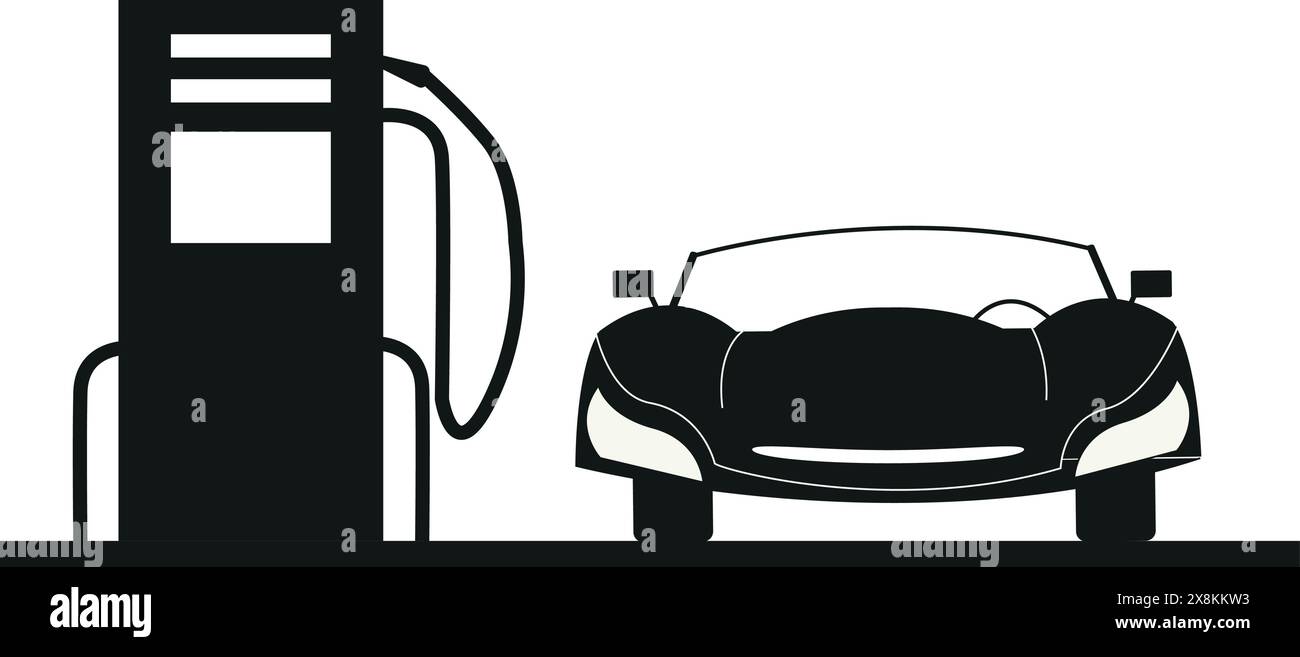 Fuel pump and convertible silhouette sign Stock Vector Image & Art - Alamy