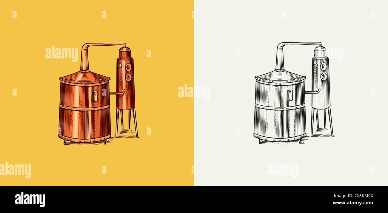 Distillation apparatus drawing hi-res stock photography and images - Alamy