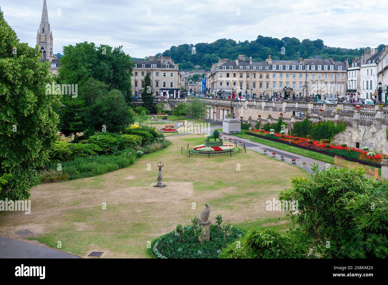 Bath, United Kingdom - July 1, 2010 : Parade Gardens. Decorated public ...