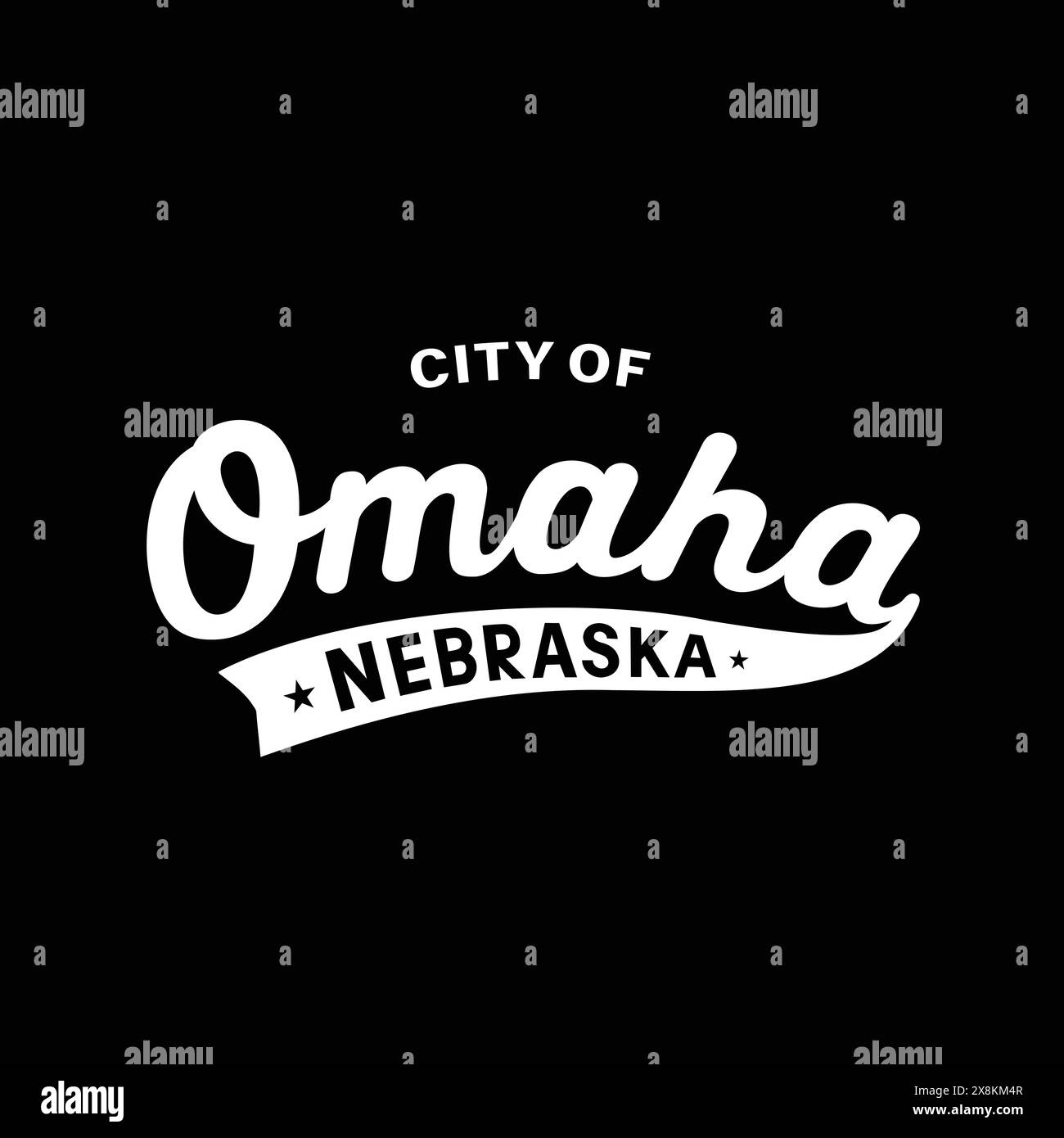 City Of Omaha Logo Omaha Nebraska Flat Icon Skyline Silhouette Design