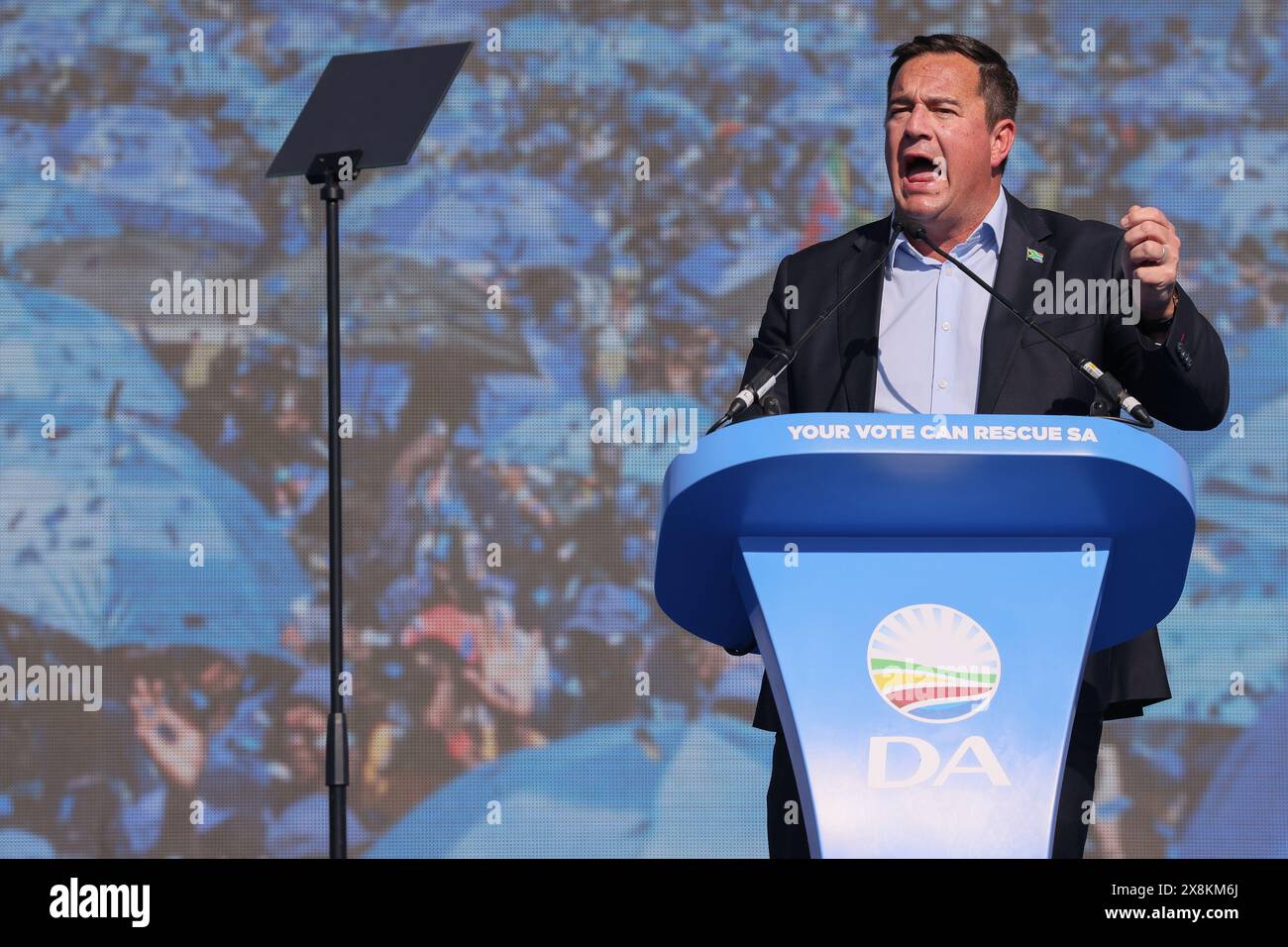 Benoni, South Africa. 26th May, 2024. John Steenhuisen, leader of the ...