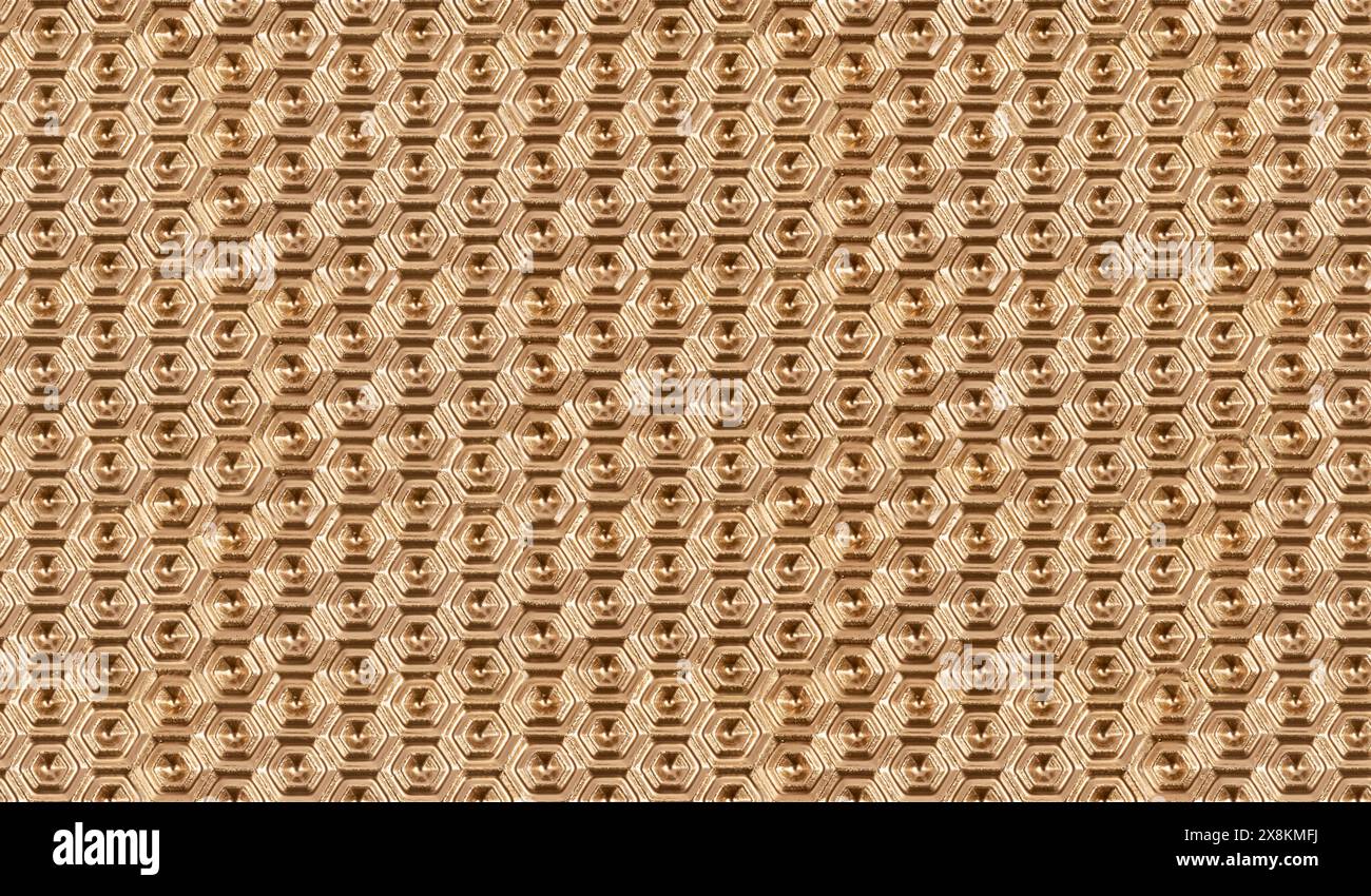 Seamless pattern with honeycomb shape texture, golden color backdrop ...