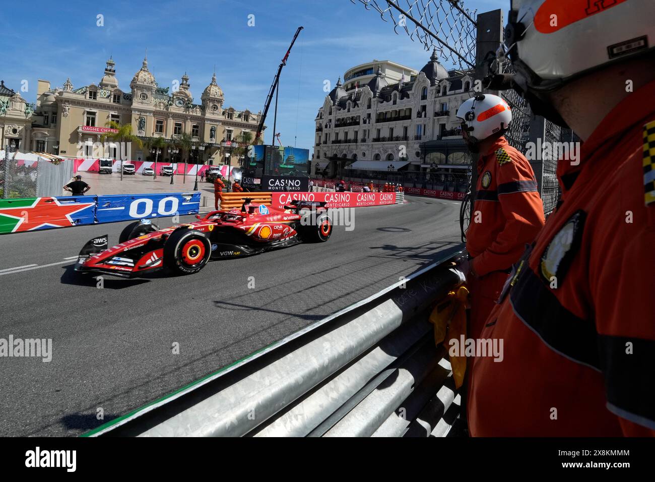 Ferrari driver Charles Leclerc of Monaco steers his car during the ...
