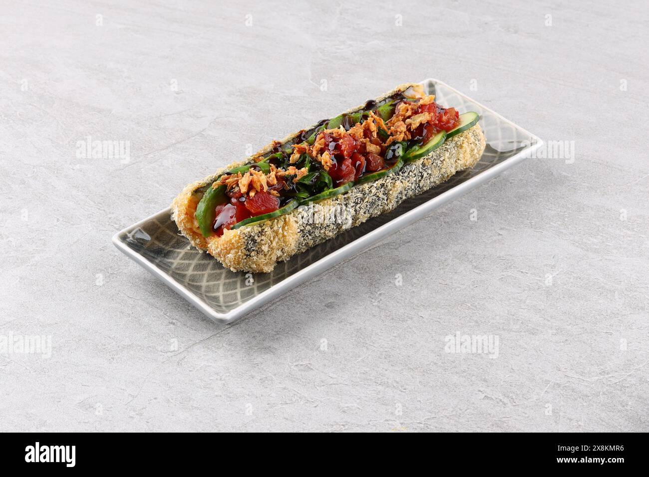 Fried Sushi Roll Brazilian style. Sushi dog Stock Photo - Alamy