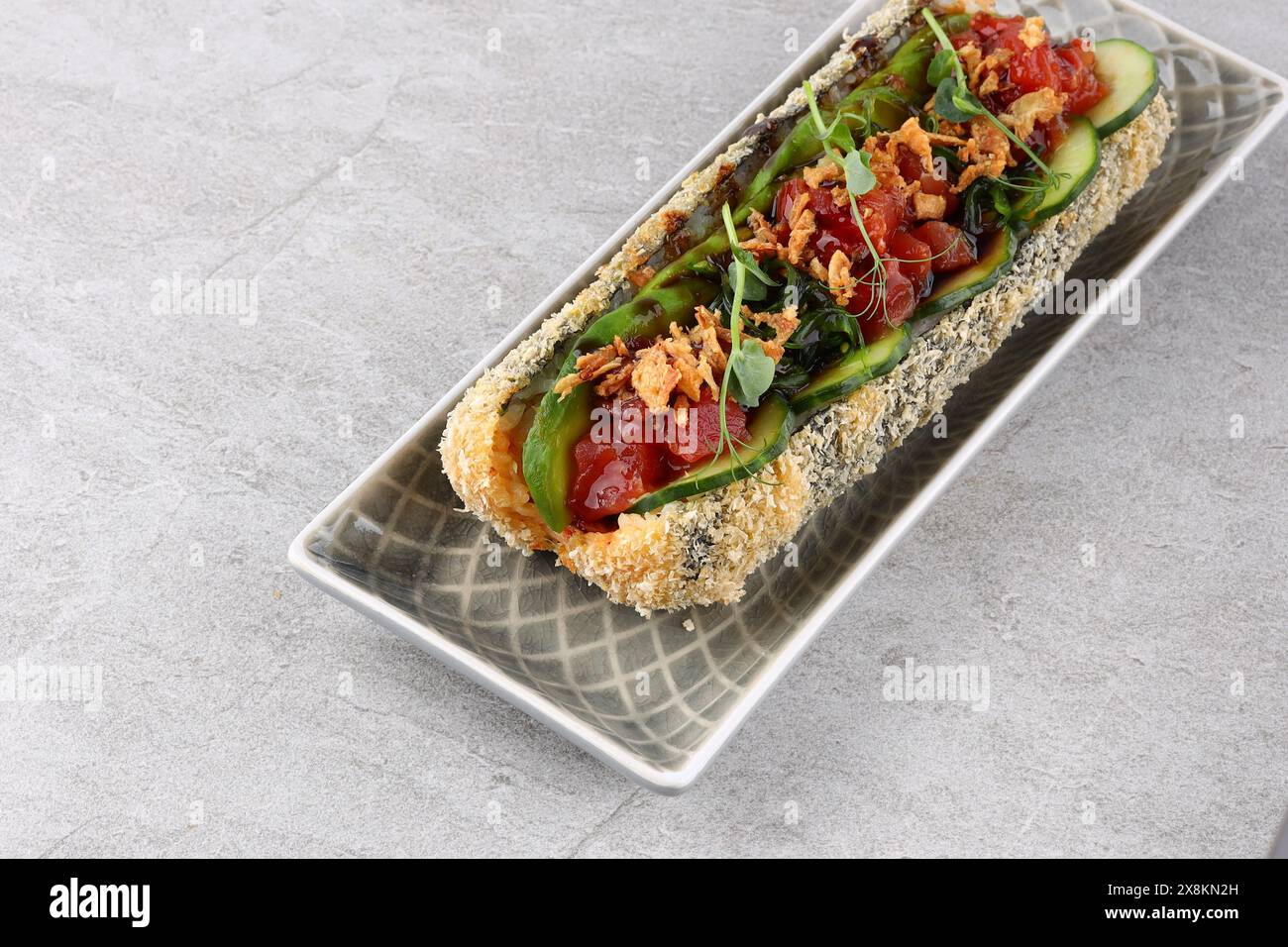 Fried Sushi Roll Brazilian style. Sushi dog Stock Photo - Alamy