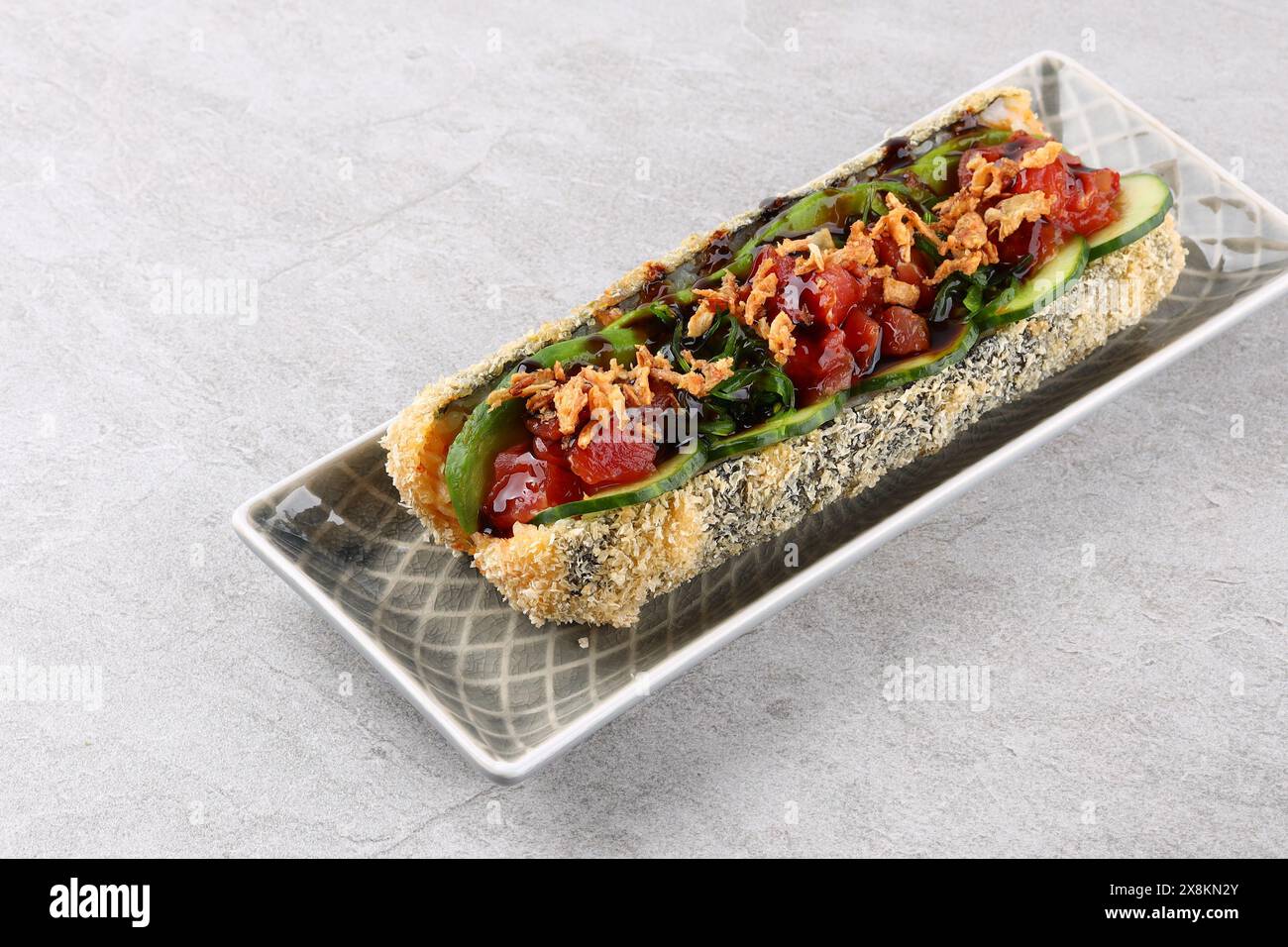 Fried Sushi Roll Brazilian style. Sushi dog Stock Photo - Alamy