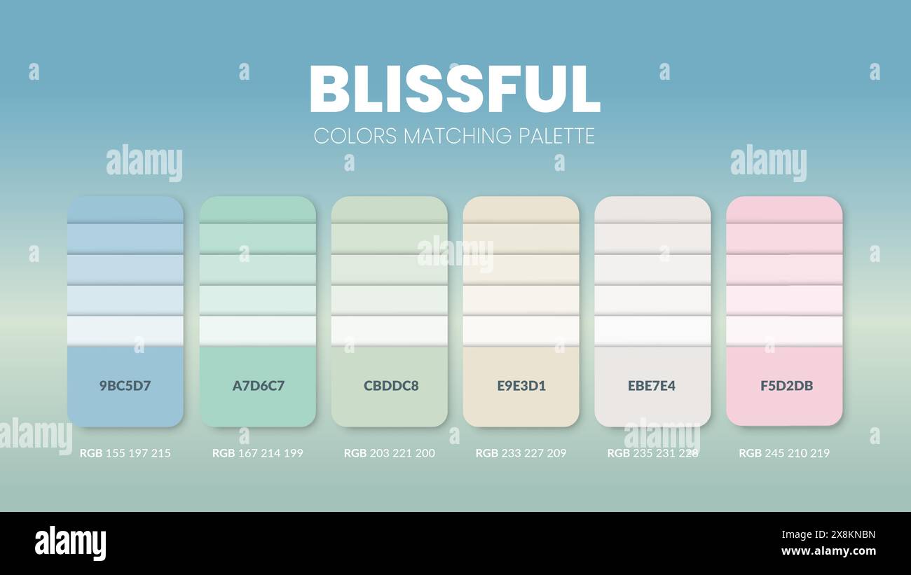 Color palette guide in Blissful colour theme collections. Color ...