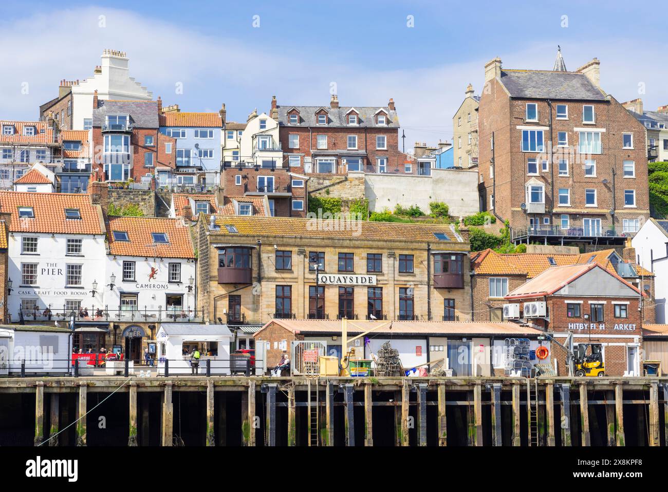 Whitby Yorkshire Whitby Quayside and fish market Pier road Whitby North ...