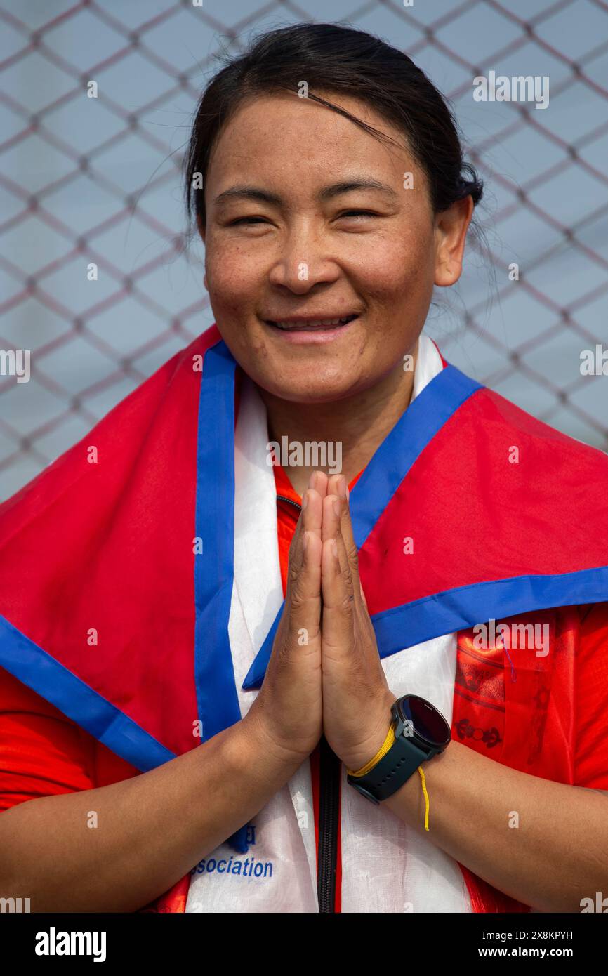 On May 26, 2024, in Kathmandu, Nepal. Phunjo Jhangmu Lama of Tsum ...