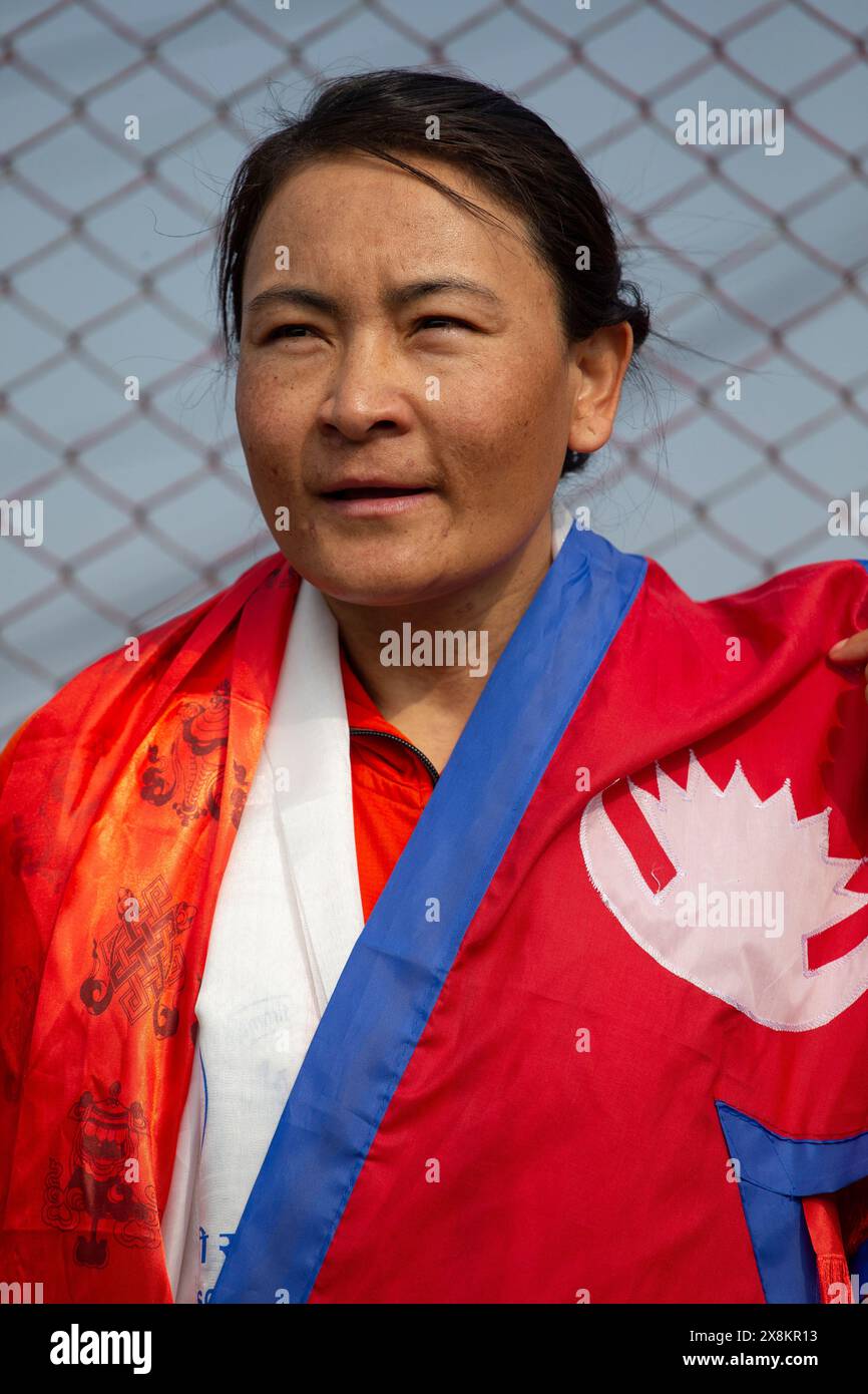 On May 26, 2024, in Kathmandu, Nepal. Phunjo Jhangmu Lama of Tsum ...