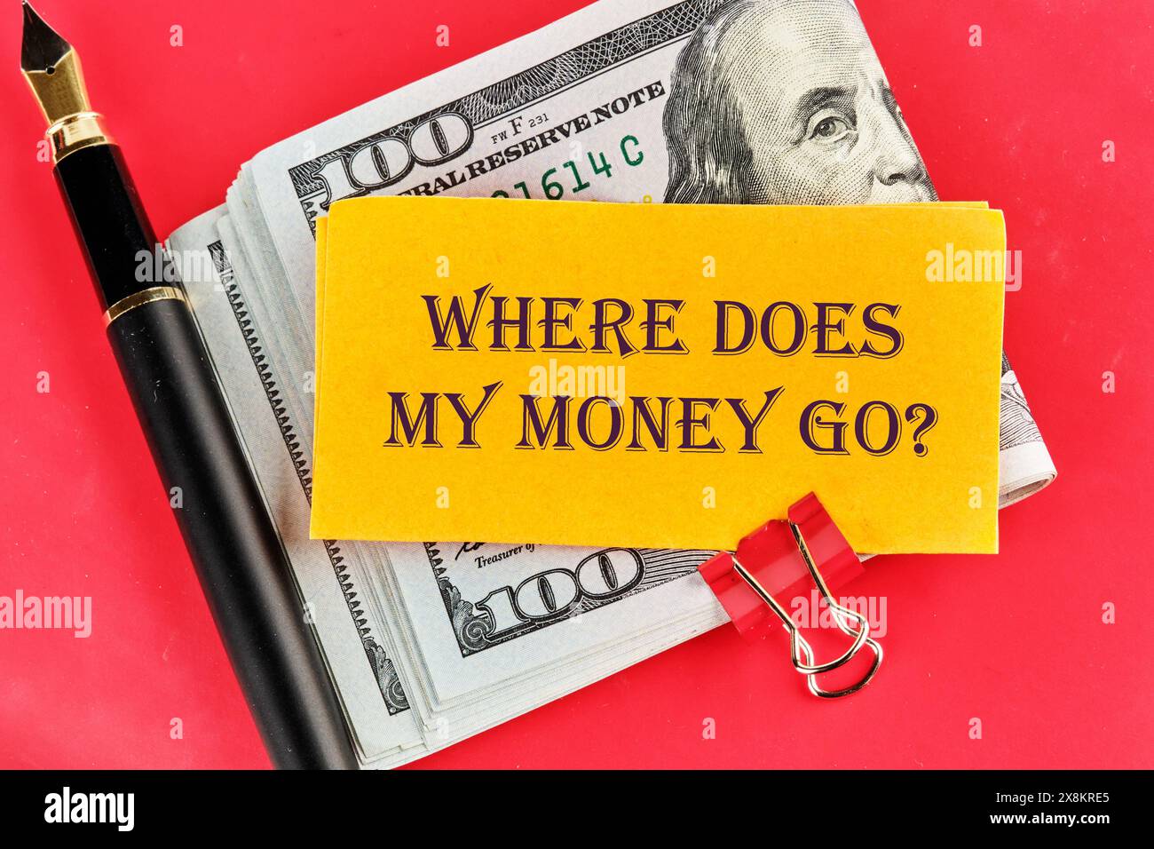 Question WHERE DOES MY MONEY GO on a sticker lying on dollar bills on a ...