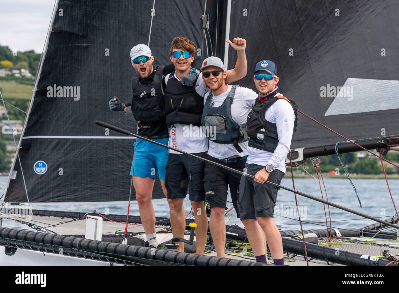 Geneva Switzerland, 05/26/2024: Patrimonium #24 skipper Loic Preitner ...