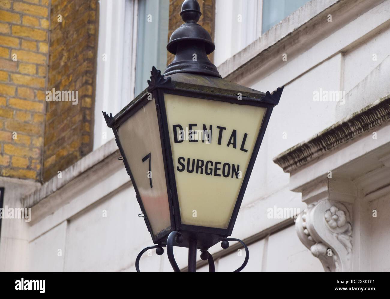 London, UK. 24th May 2024. Dental surgeon sign in central London ...