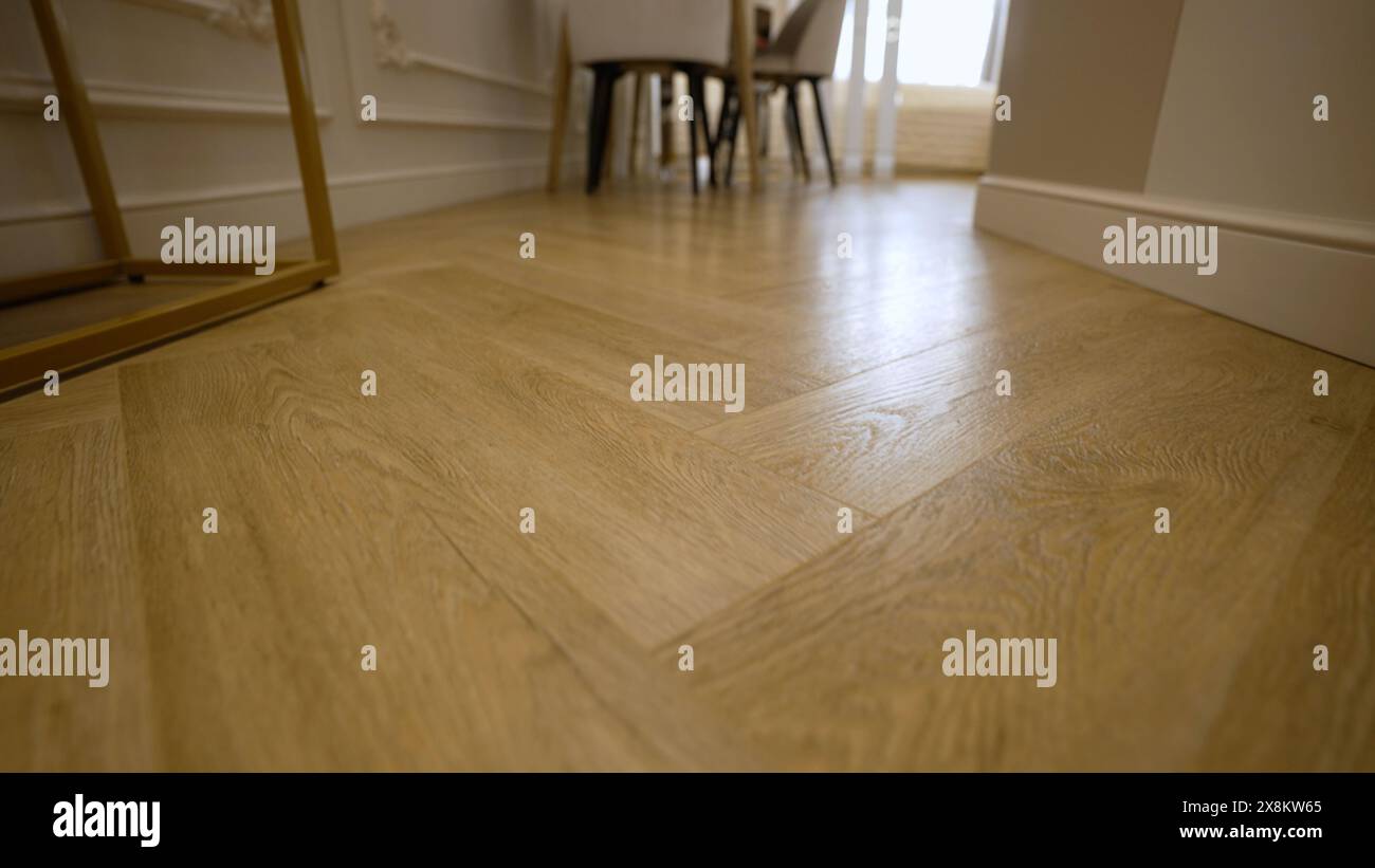 Quartvinyl tiles in a new apartment. Bottom corner of quartz vinyl ...