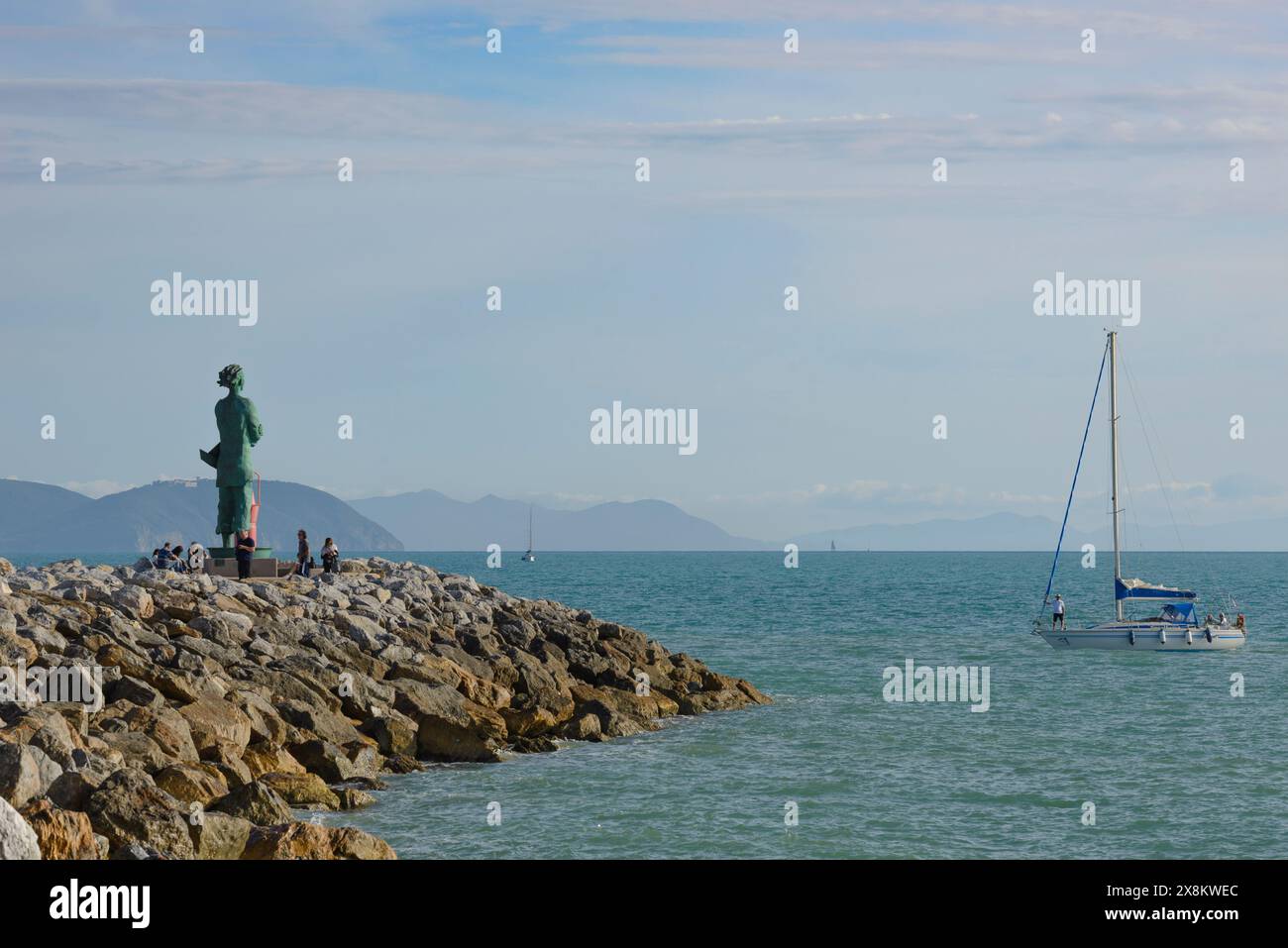 The statue of the Sailor by Giampaolo Talani in the tourist port of San ...