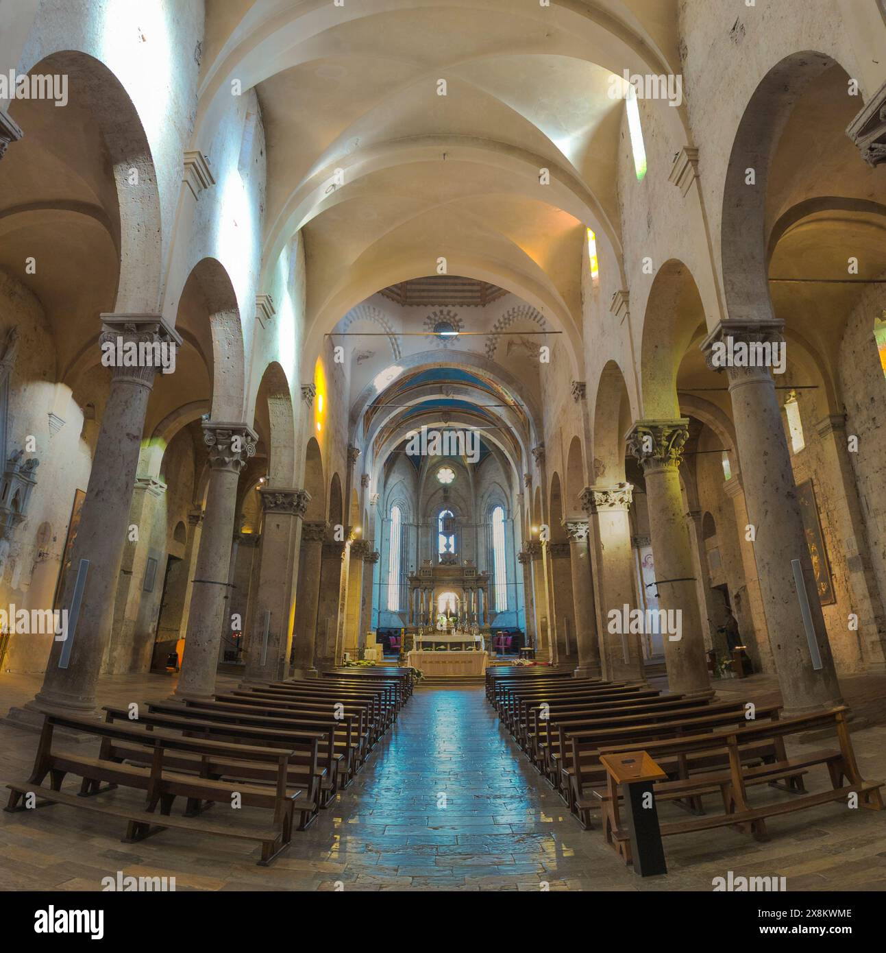 Interior architectural details of the Cathedral of San Cerbone in Massa Marittima, Grosseto ...