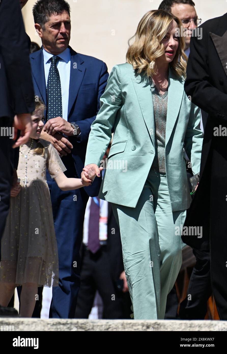 Italian Prime Minister Giorgia Meloni and her daughter Ginevra attend ...