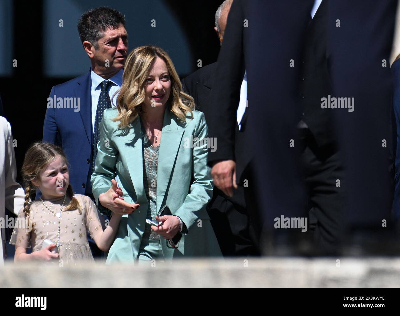 Italian Prime Minister Giorgia Meloni and her daughter Ginevra attend ...