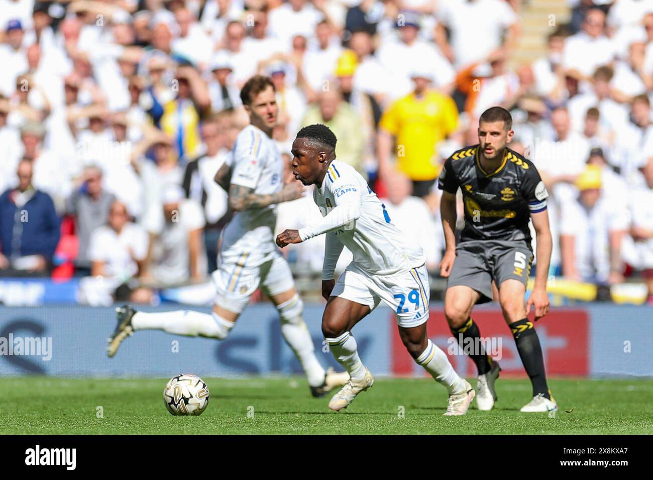 London, UK. 26th May, 2024. Leeds United forward Wilfried Gnonto (29 ...